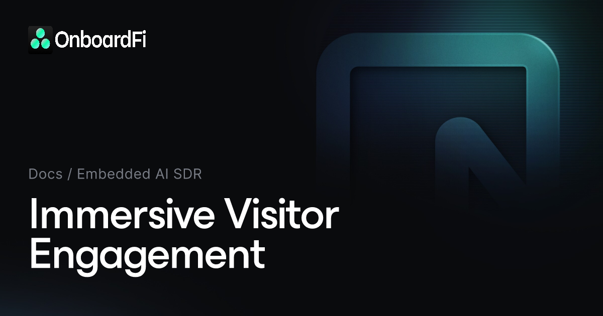 Immersive Visitor Engagement — Docs — OnboardFi